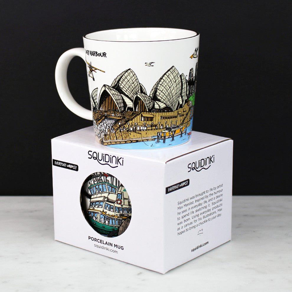 Porcelain Mug: Sydney Harbour – Squidinki